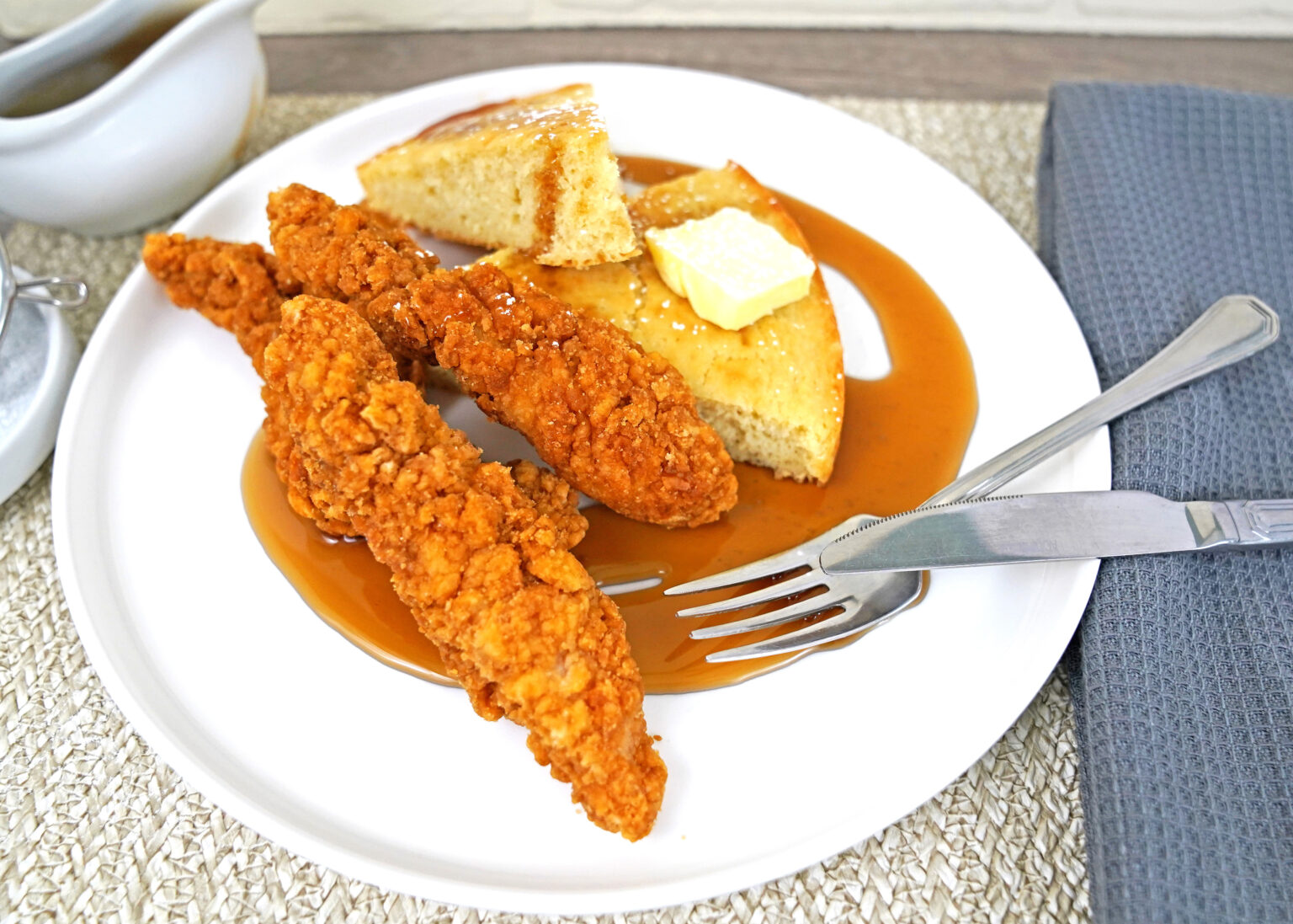 Fried Chicken and Baked Pancake | THYME of SEASON